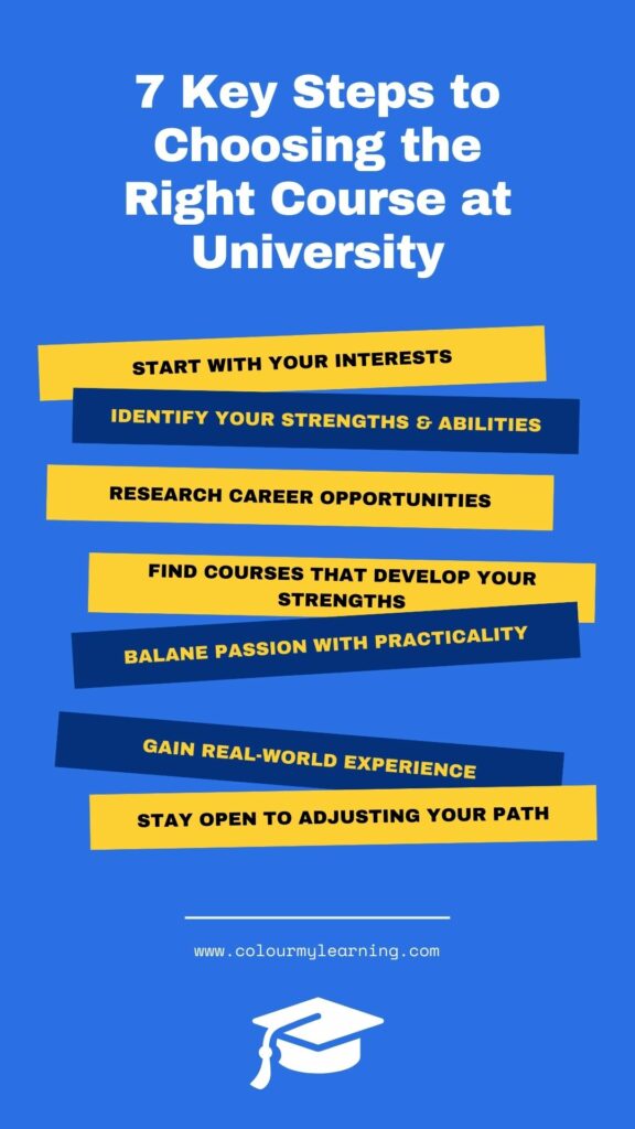7 Key Steps to Choosing the Right Course at University - Colour My Learning